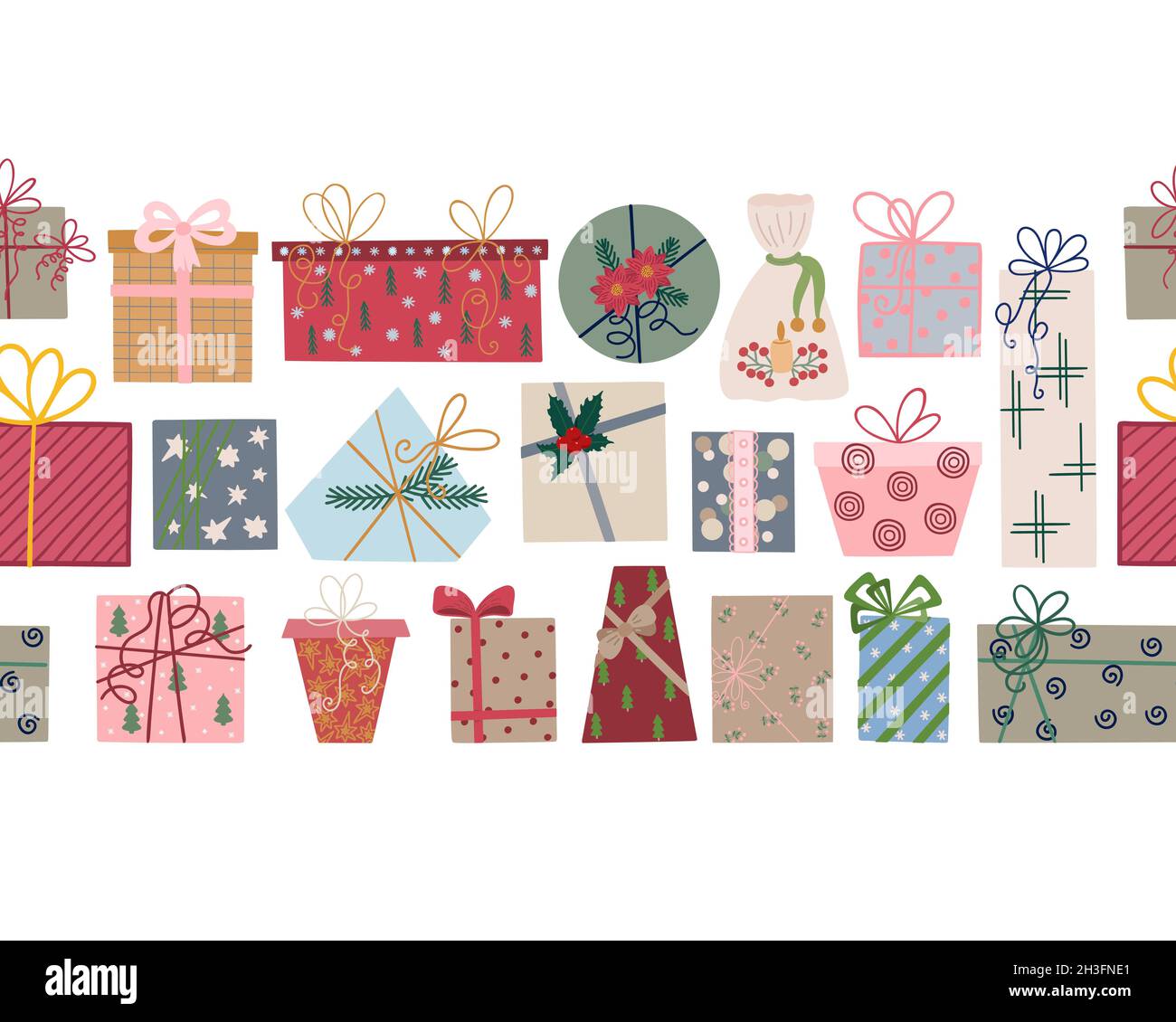 Cartoon christmas border hi-res stock photography and images - Alamy
