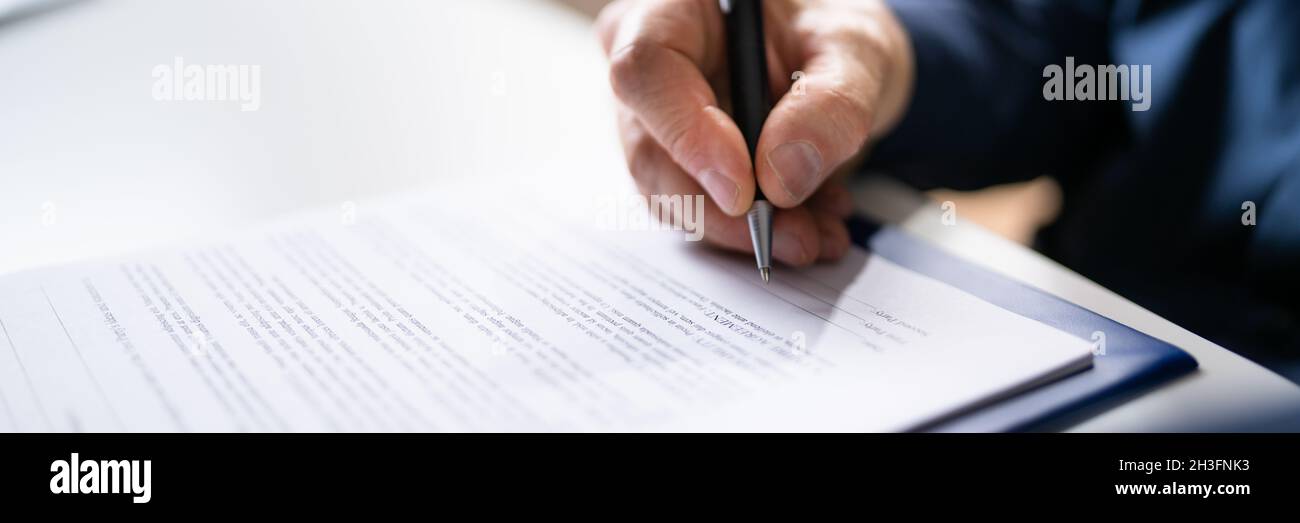 Lawyer Signing Business Contract Legal Document Paper Stock Photo - Alamy