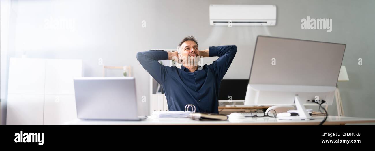 Air Conditioner And Room AC In Modern Office Stock Photo - Alamy