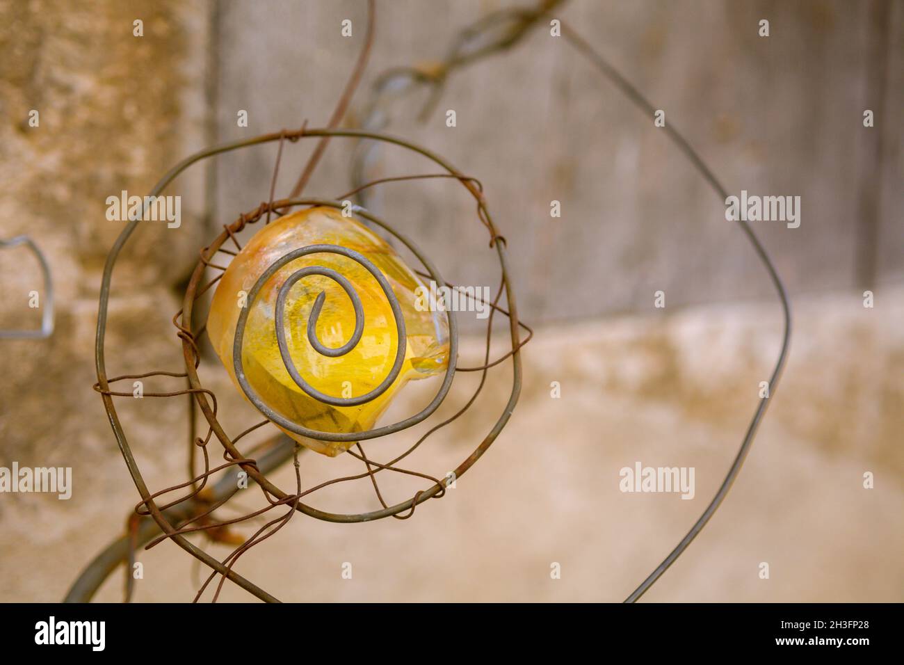colorful glass bulbs within wire Stock Photo - Alamy