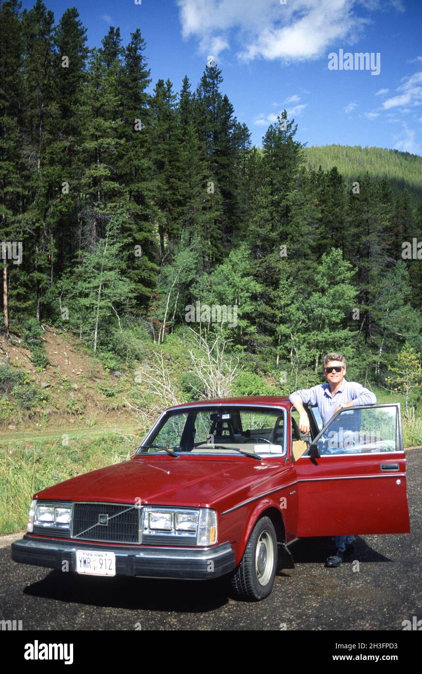1990s, Owner Posing with His 1981 Volvo Automobile, USA Stock Photo - Alamy