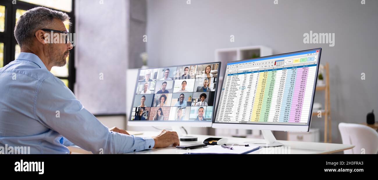 Business people talking video call hi-res stock photography and images ...