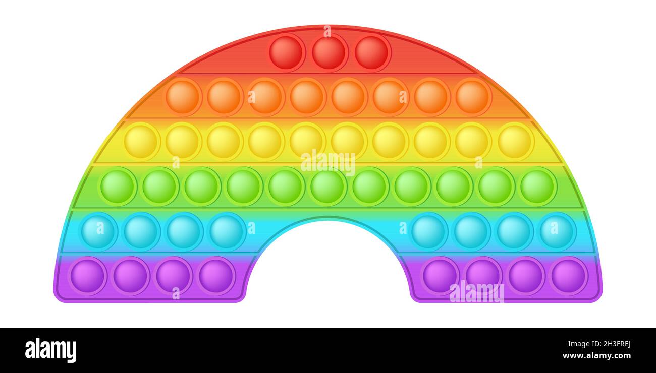 Popit figure rainbow as a fashionable silicon toy for fidgets ...