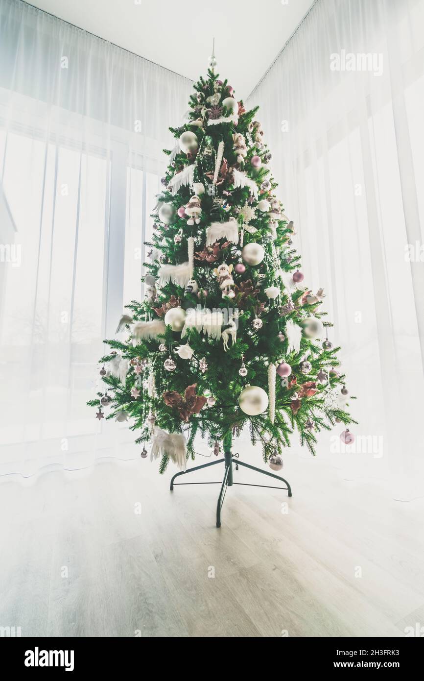 Christmas tree inside house window hi-res stock photography and images ...