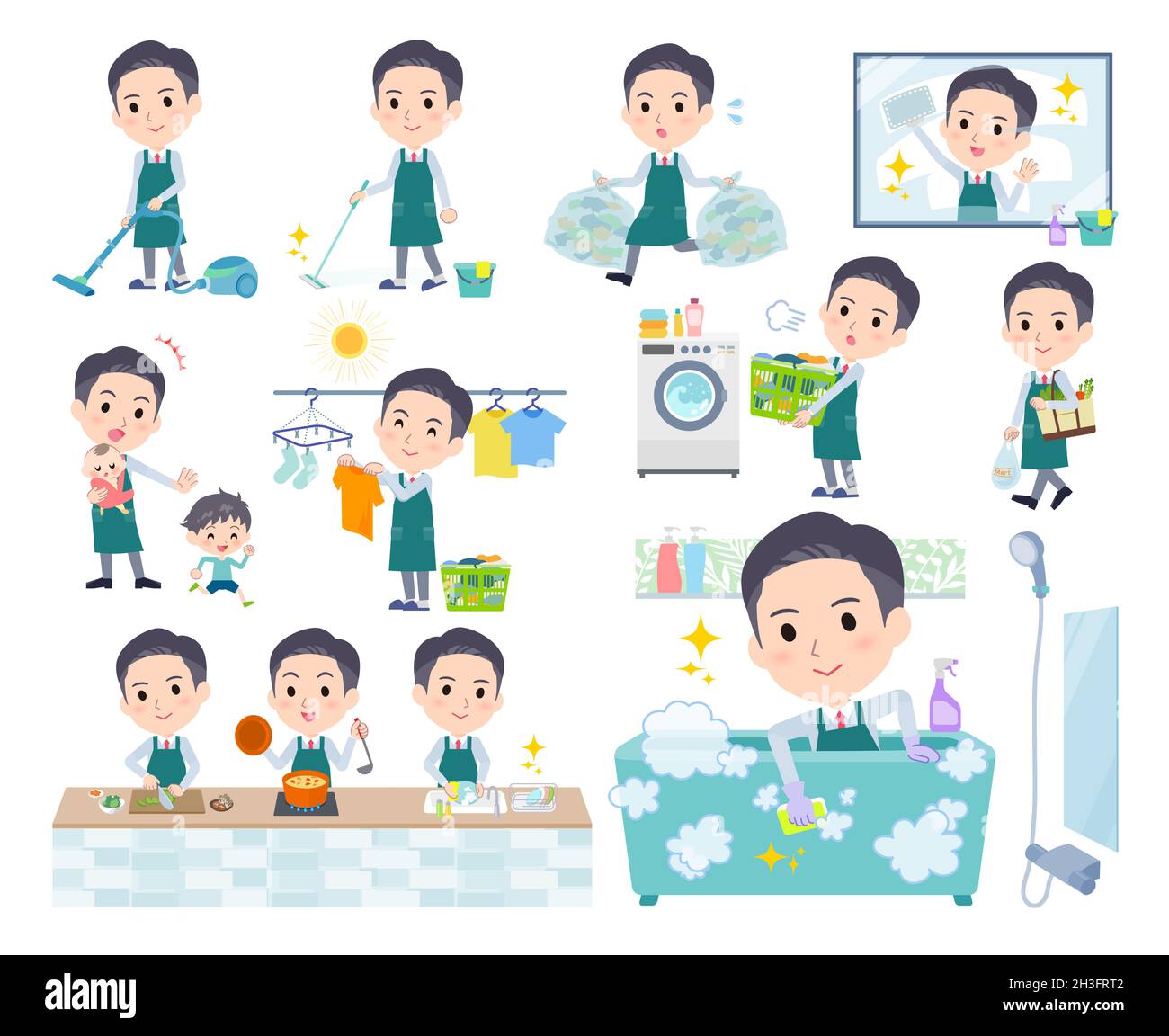 Asian housekeeper Stock Vector Images - Alamy