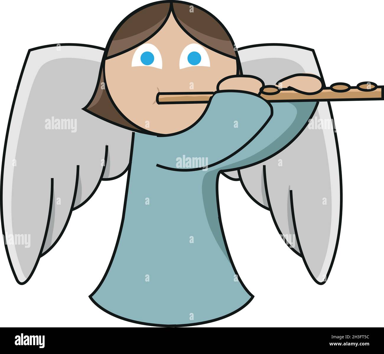 Angel playing a flute Stock Vector Images - Alamy