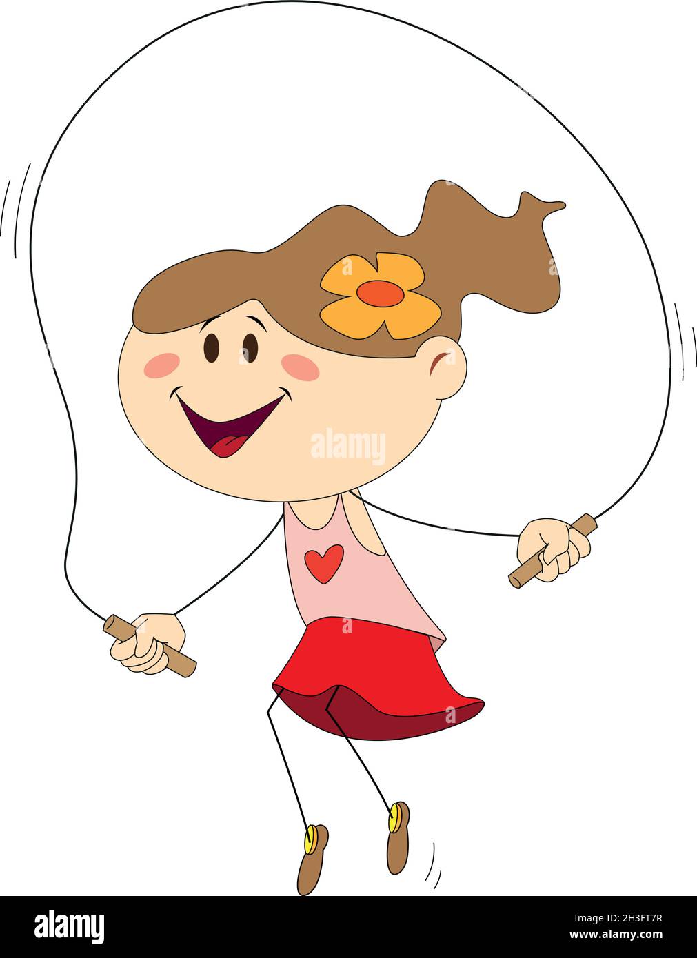 Simple girl jumping rope with a great smile in her face Stock Vector ...