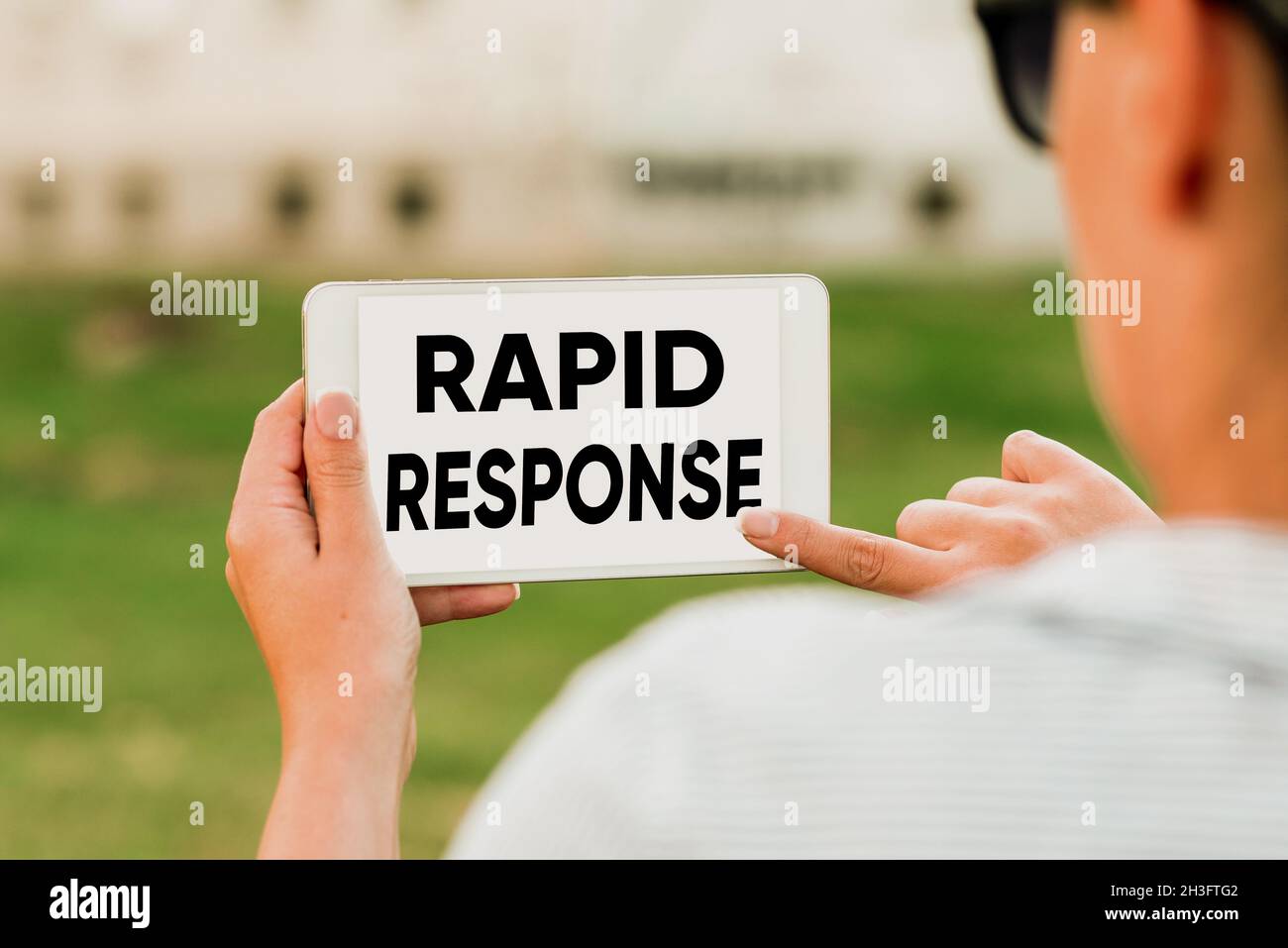 Writing displaying text Rapid Response. Concept meaning Medical ...