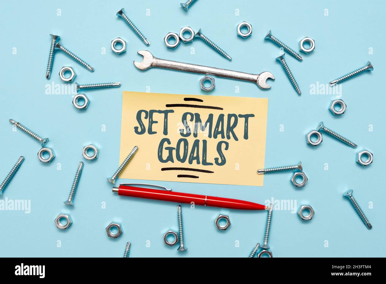 Conceptual caption Set Smart Goals. Business overview giving criteria ...