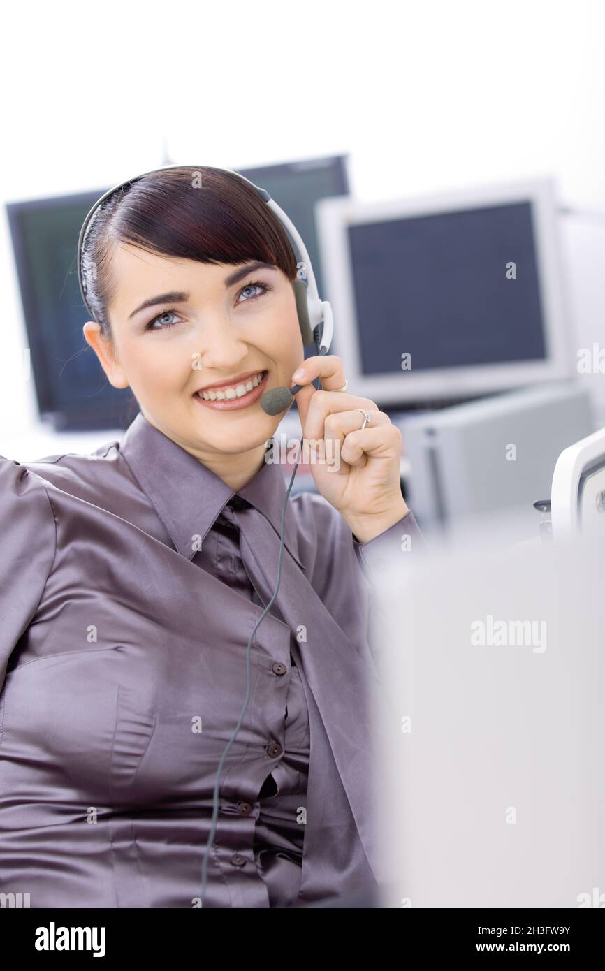 Closeup employee talking customer using hi-res stock photography and ...