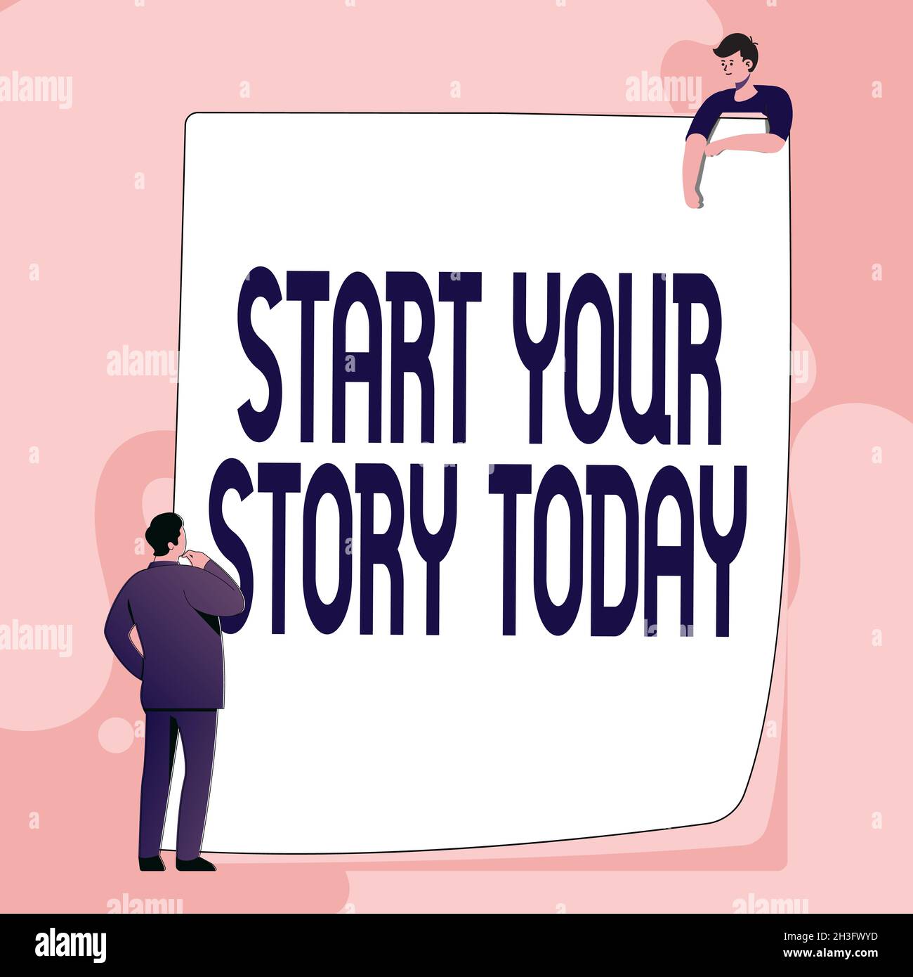 Hand writing sign Start Your Story Today. Business overview work hard ...
