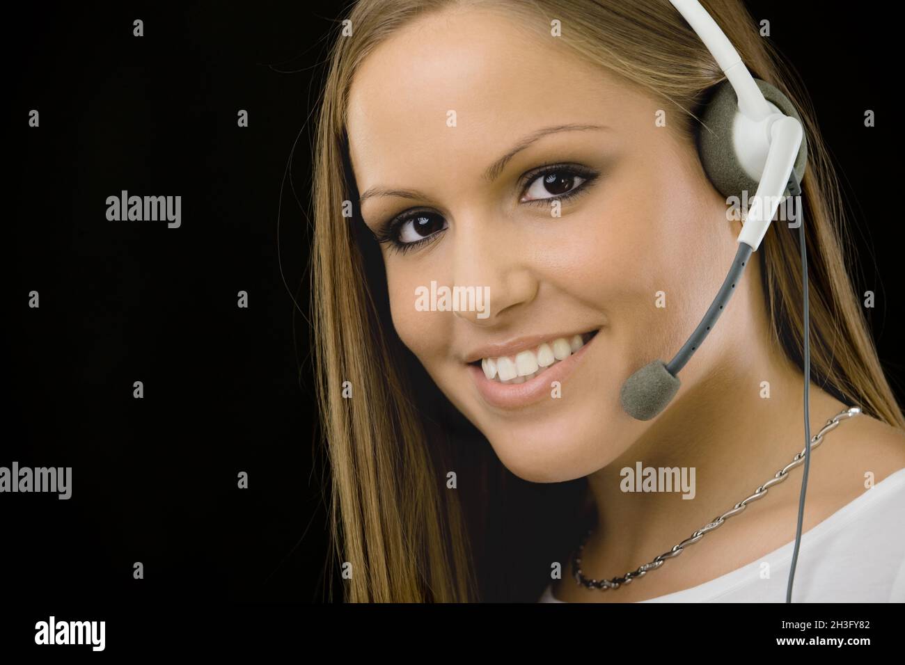 Customer service girl Stock Photo - Alamy