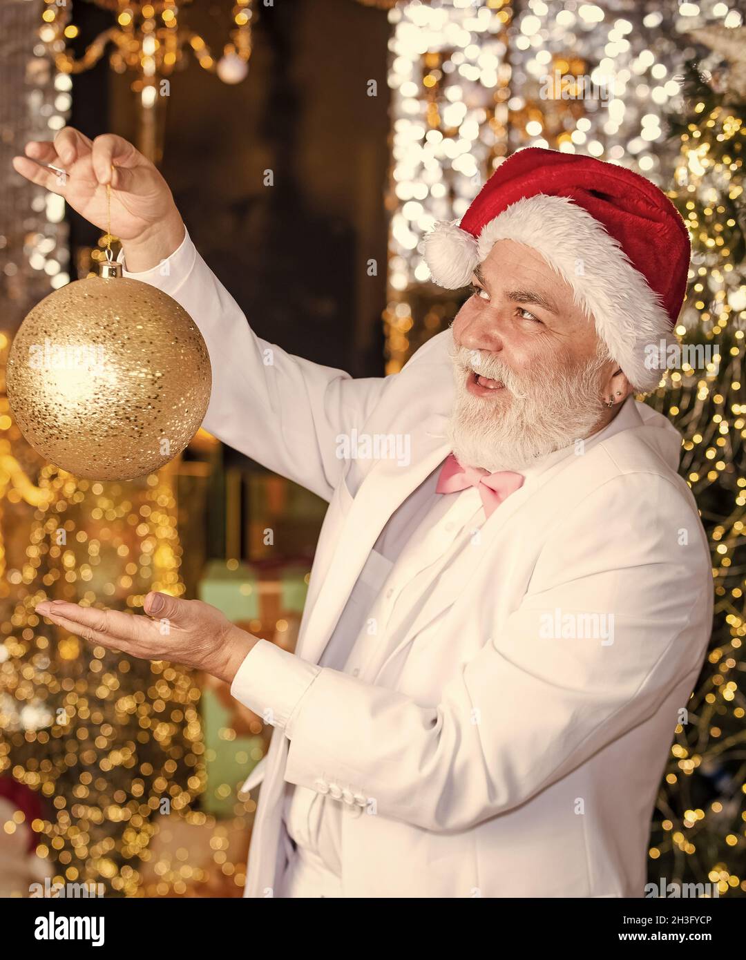 Sparkling decorations. Decorating home. Christmas spirit. Christmas ...