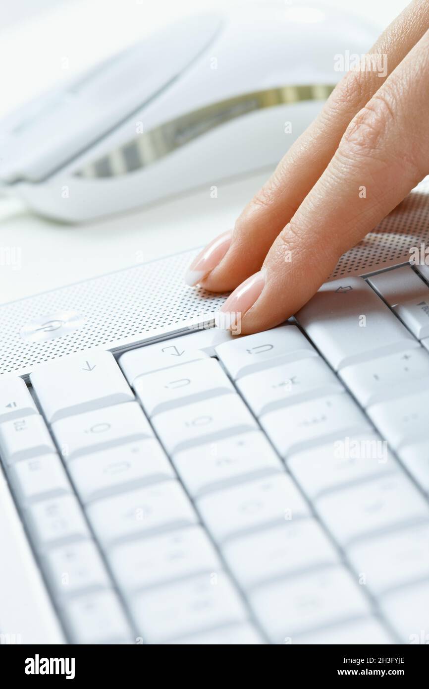 Fingers on keyboard Stock Photo - Alamy