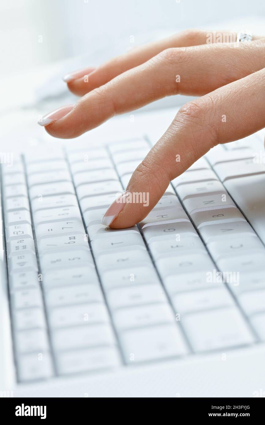 Fingers on keyboard Stock Photo - Alamy