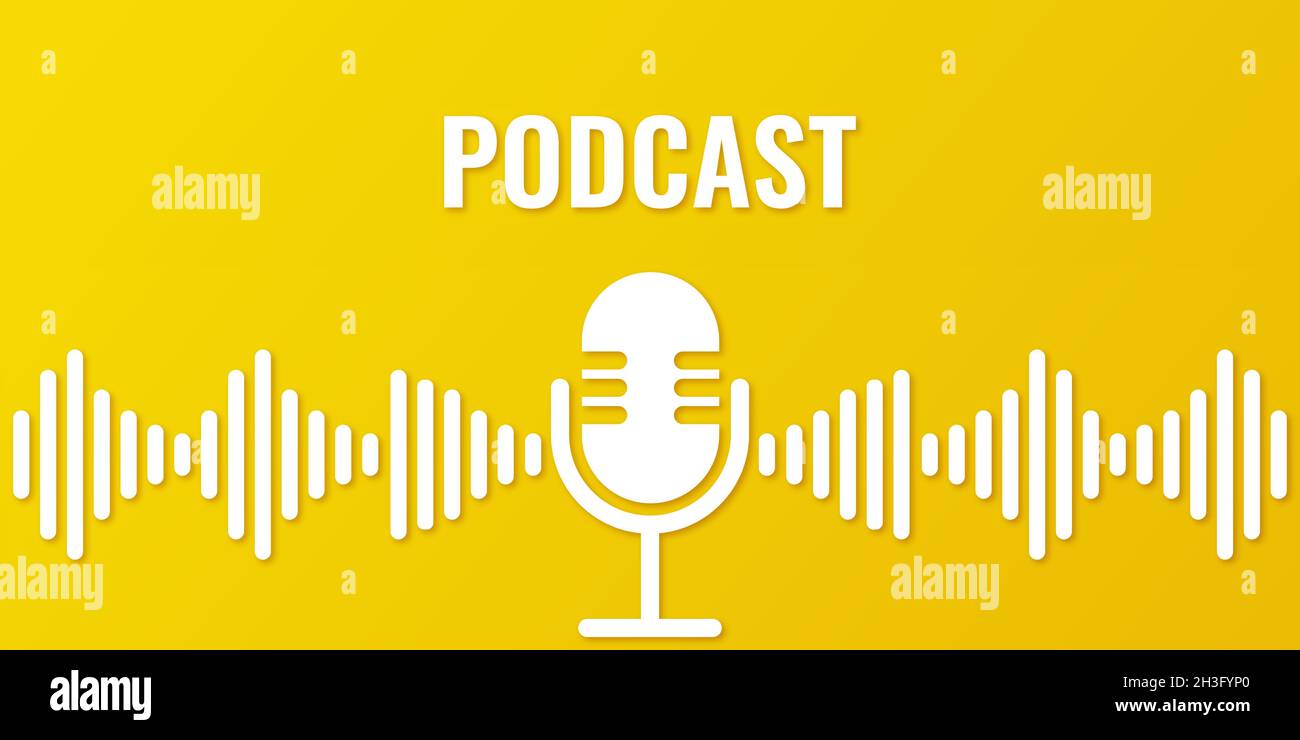 Podcast microphone. Concept Podcast illustration. Vector illustration ...
