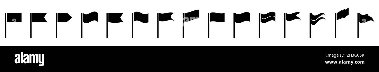 Set of different flag icons. Vector illustration isolated on white ...