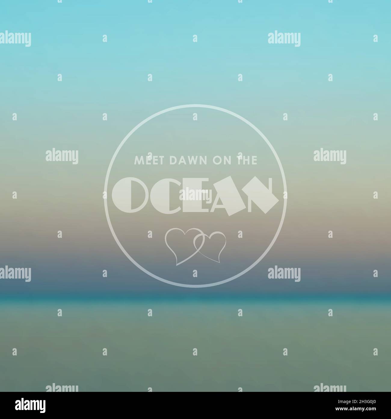 Template with blurred background of peaceful ocean. Vector backdrop ...