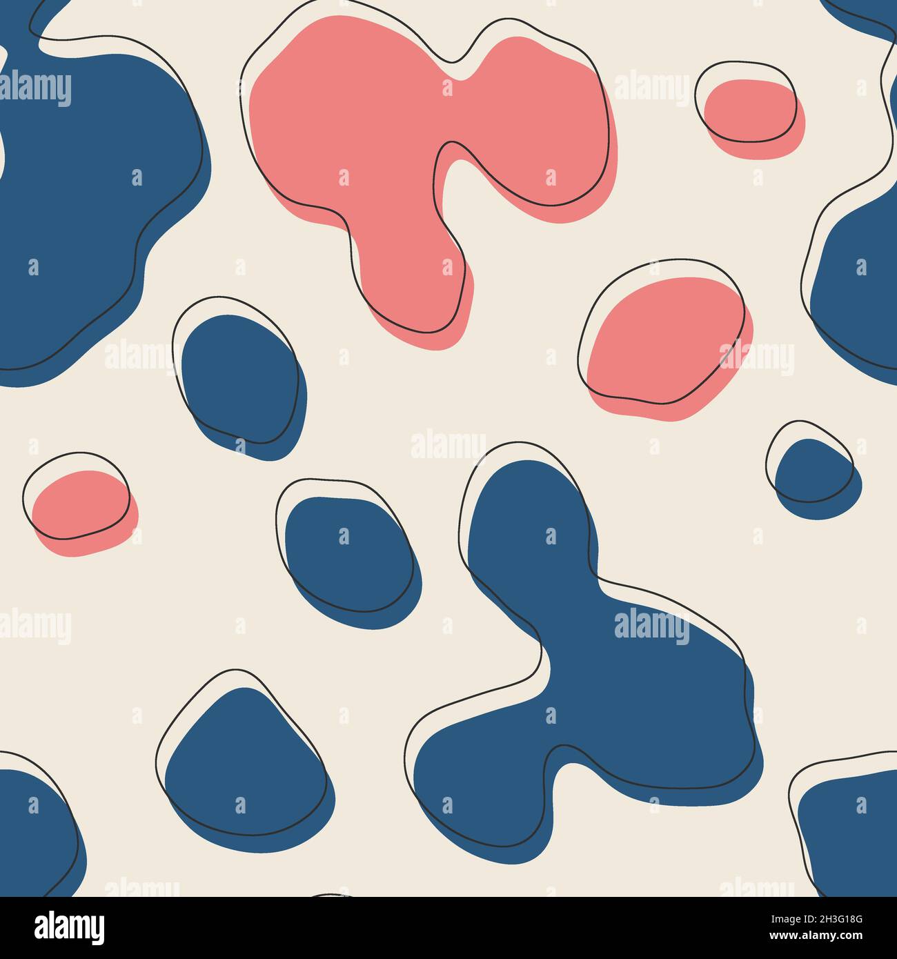 Seamless abstract organic blog shapes in various colors with offset ...