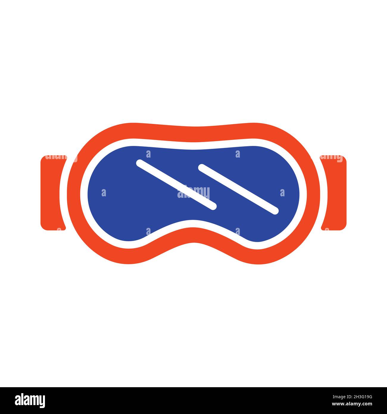Classic snowboard ski goggles vector glyph icon. Winter sign. Graph ...