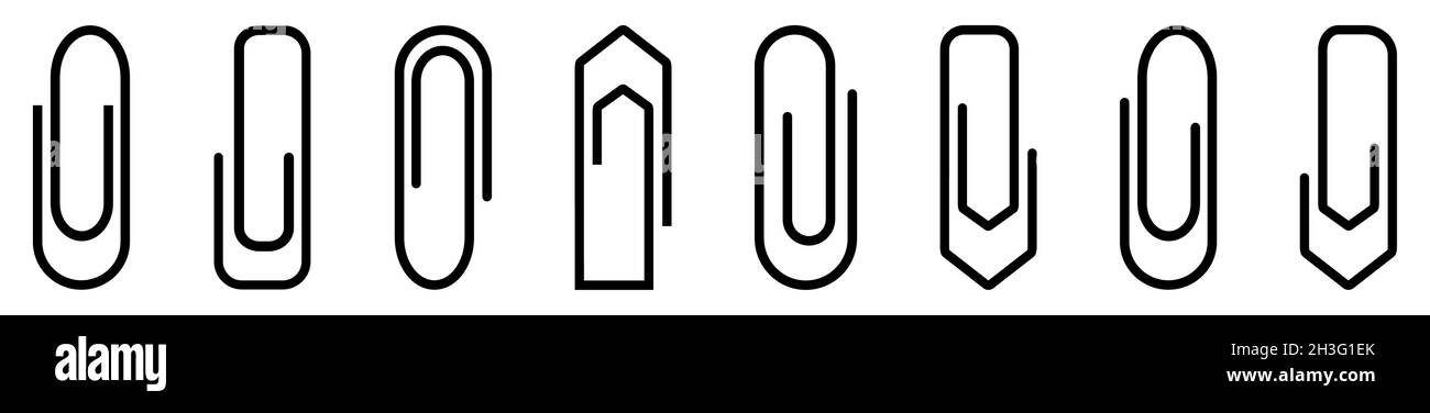 Set of paper clip icons. Attach symbol. Design for your web or app ...