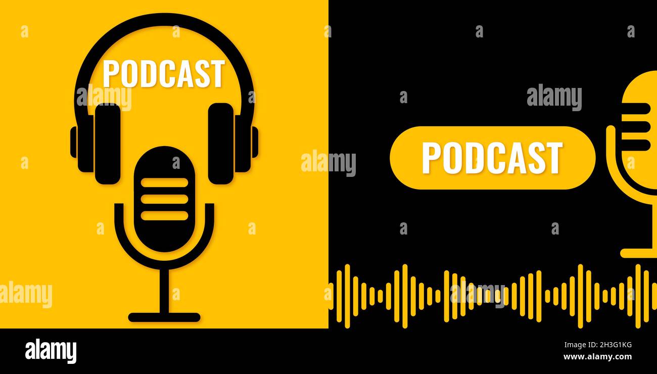 Set of podcast radio logo icon. Vector illustration Stock Vector Image ...