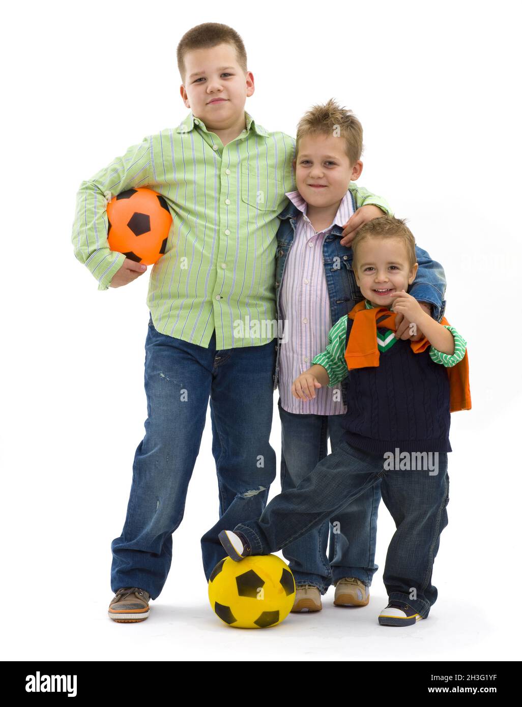 Boys with football Stock Photo - Alamy