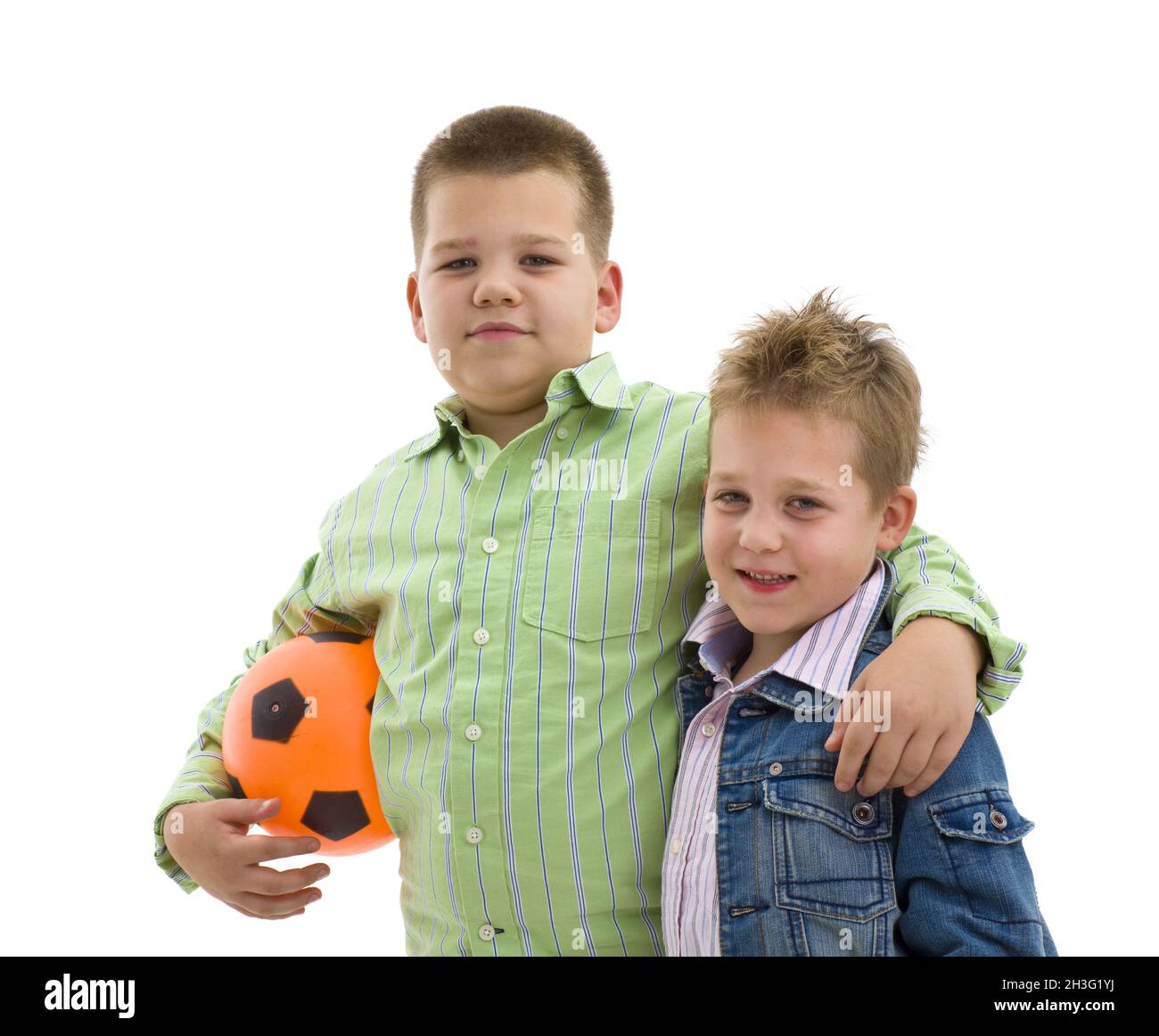 Boys with football Stock Photo - Alamy