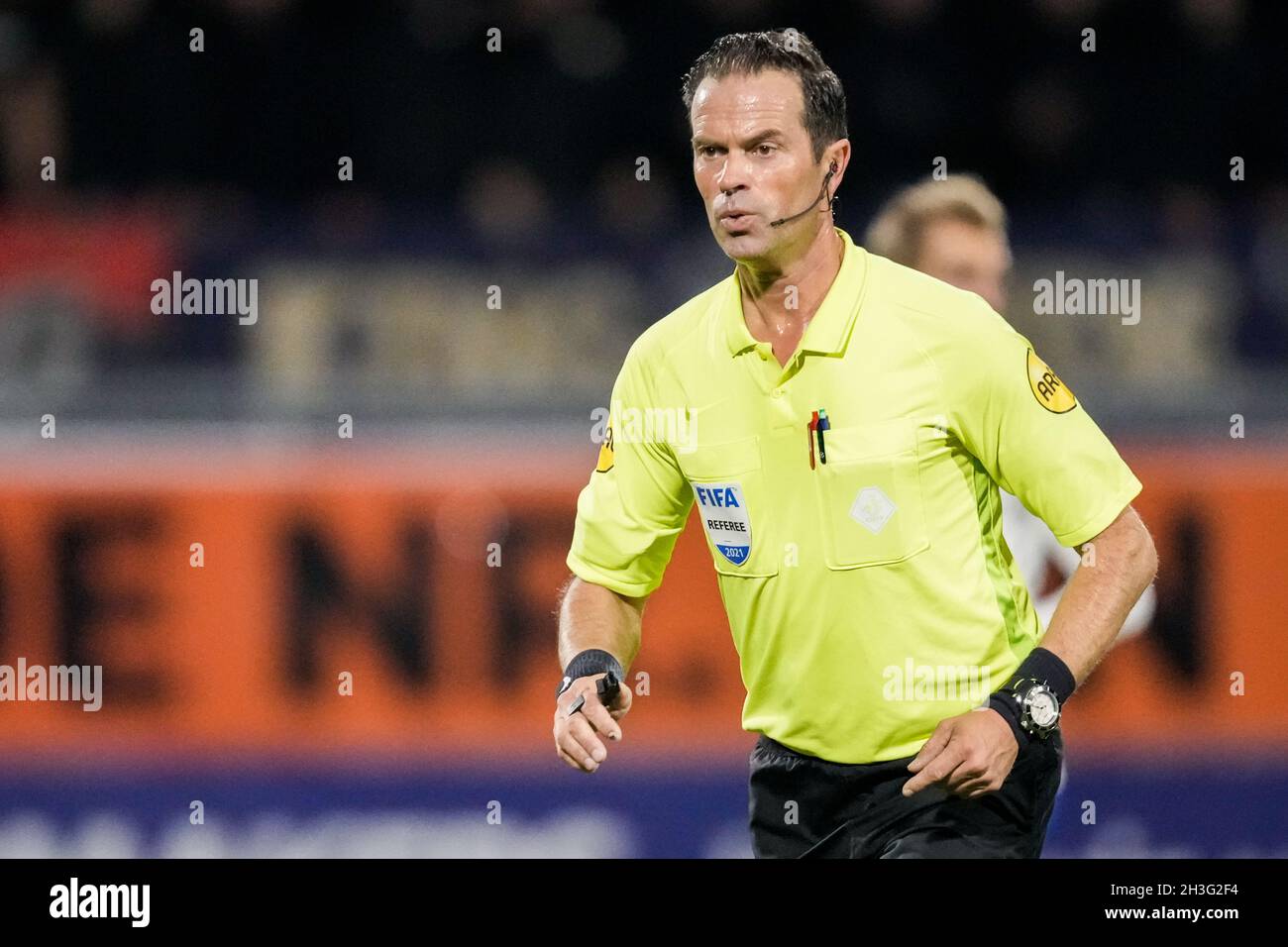WAALWIJK, NETHERLANDS - OCTOBER 28: Referee Bas Nijhuis looks on during ...