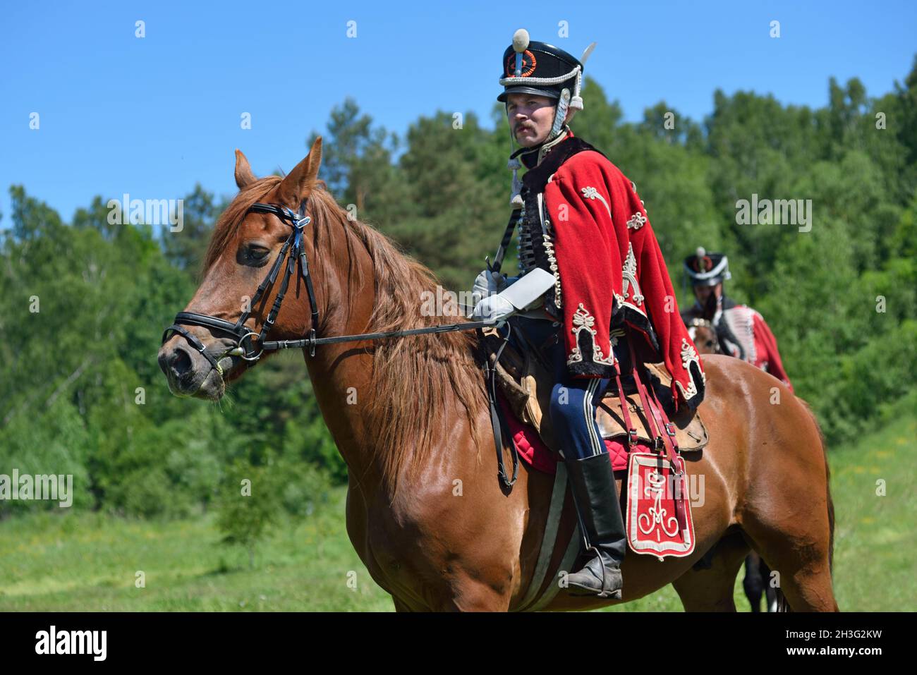 MINSK REGION, BELARUS - JUNE 6: Russian lancer taking part in the ...