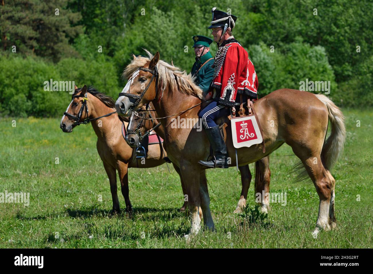 MINSK REGION, BELARUS - JUNE 6: Russian lancers taking part in the ...