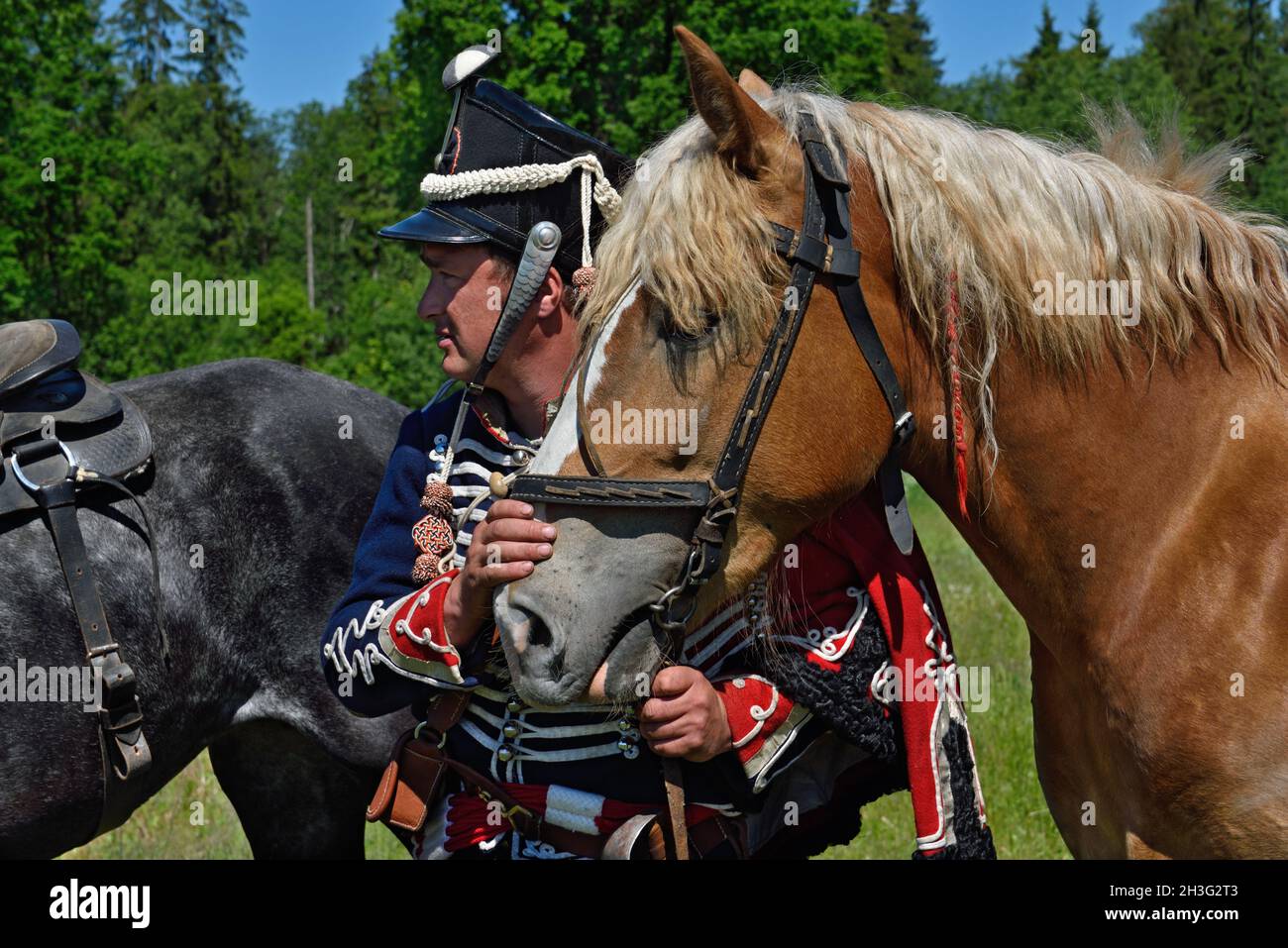 MINSK REGION, BELARUS - JUNE 6: Russian lancer taking part in the ...