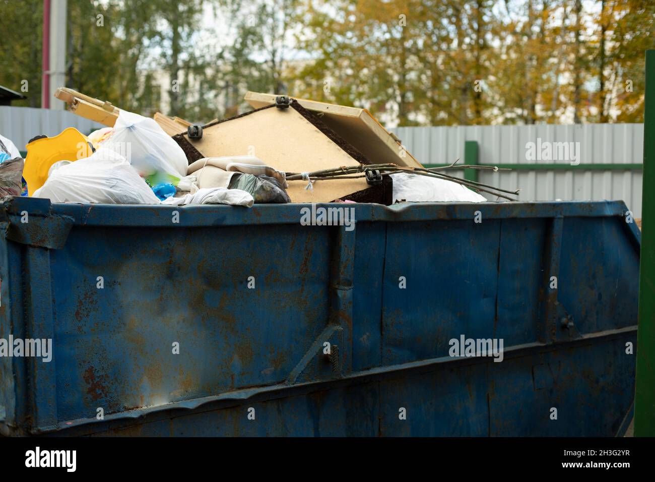 Container with garbage. Waste in the tank. Garbage collection in Russia ...