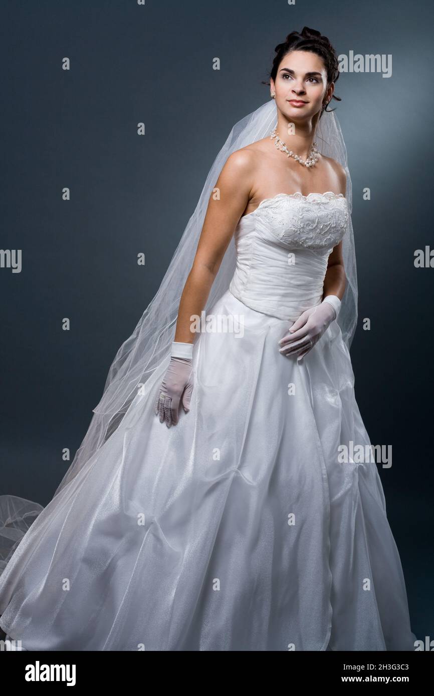 Bride in wedding dress Stock Photo - Alamy