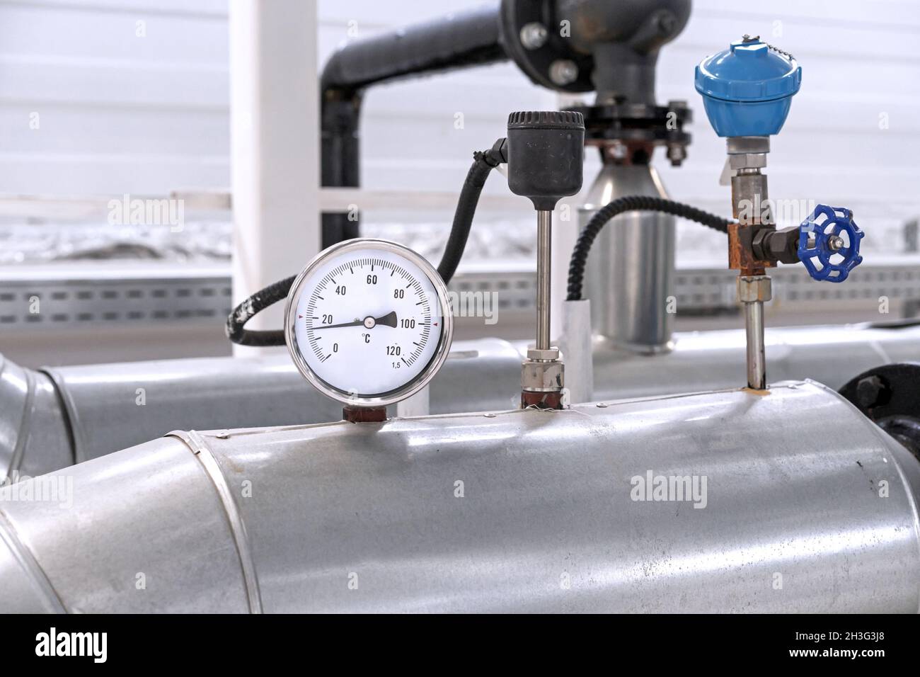 Thermometer for measuring the temperature of water in the water supply ...