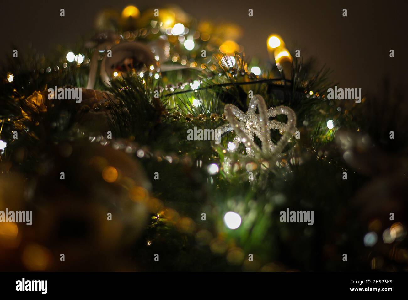 Christmas christmas tree festively decorated downsight Stock Photo - Alamy