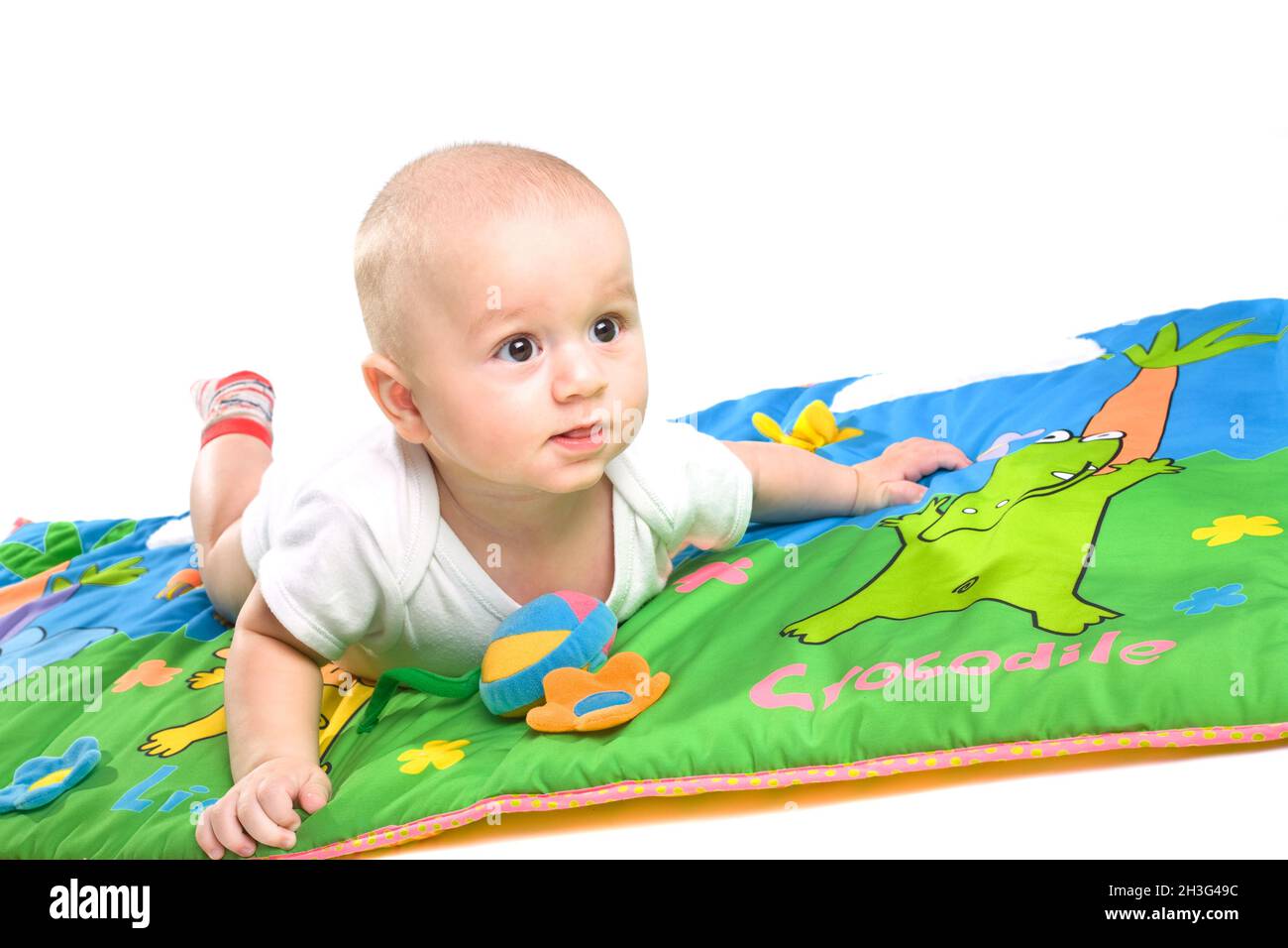 Baby playing isolated Stock Photo - Alamy