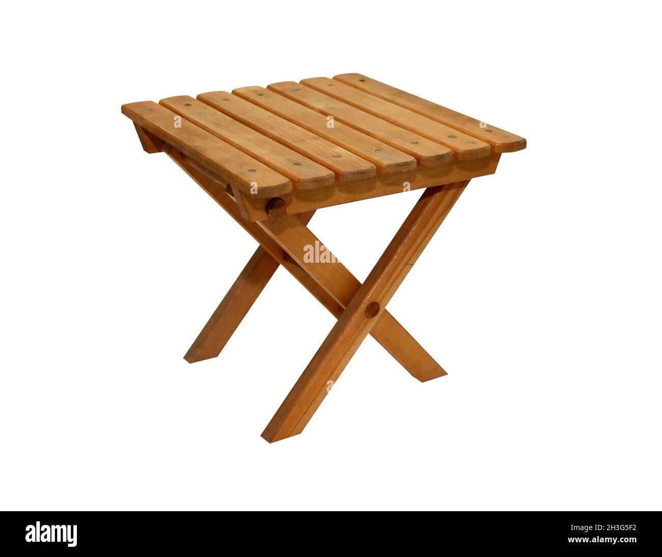 Small wooden stool isolated on white background with clipping path ...