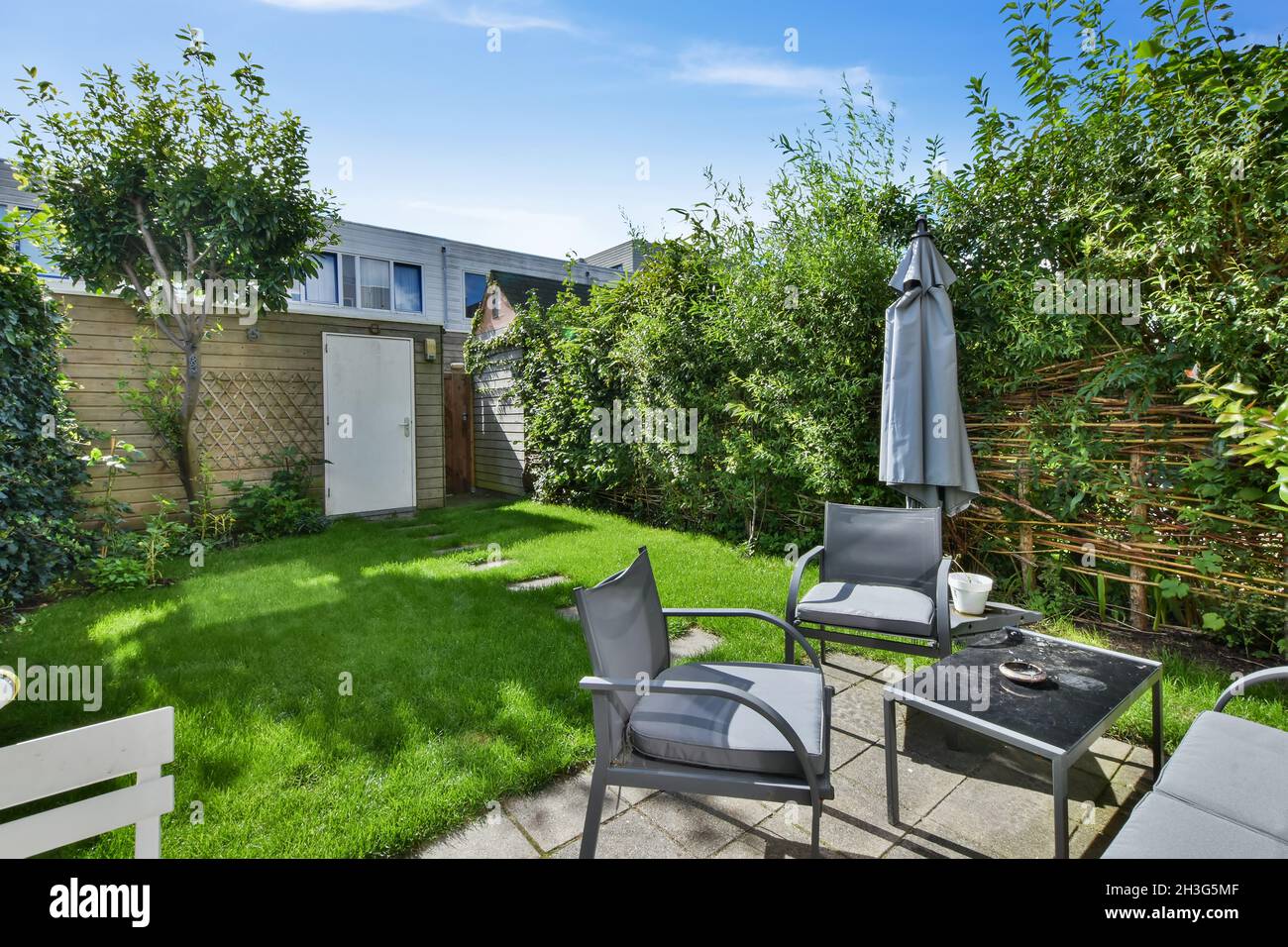 View of the beautiful veranda of the house Stock Photo - Alamy