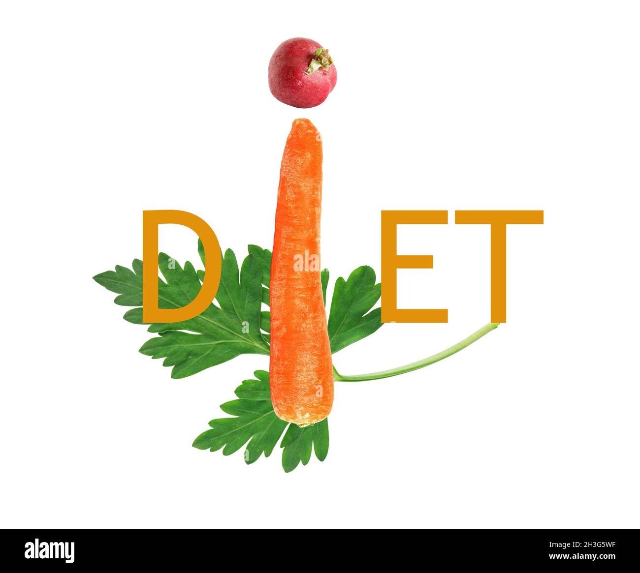 Word DIET made with text and vegetables on white background Stock Photo ...