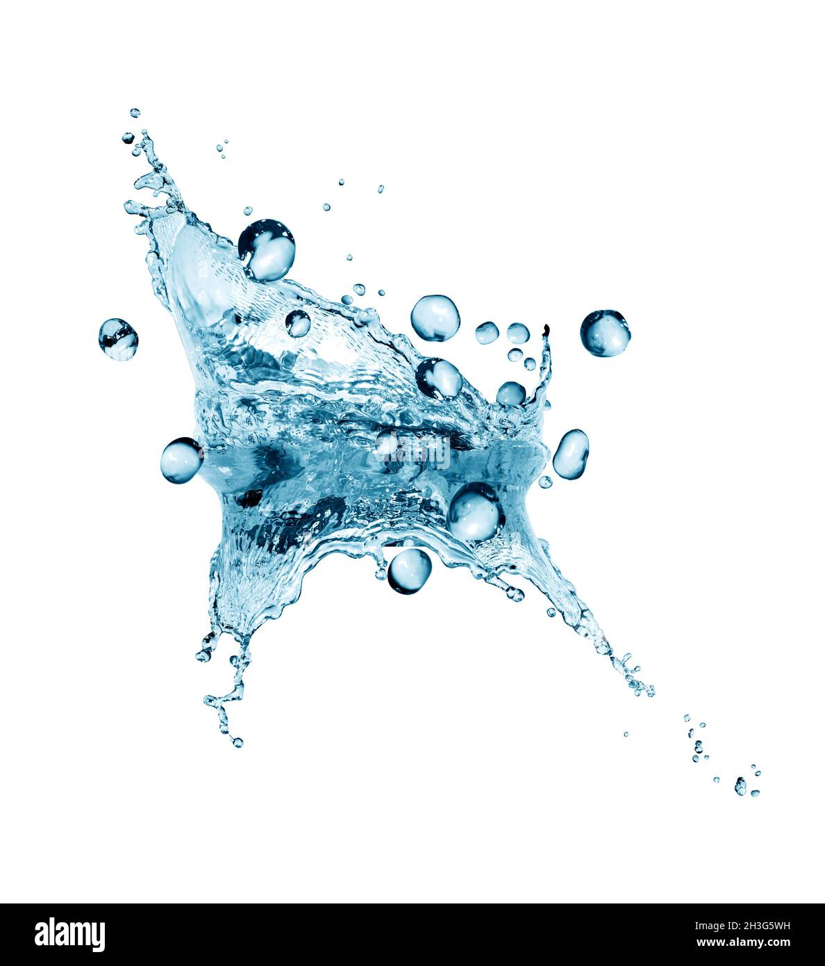 Nice abstract blue water splash on white background Stock Photo - Alamy