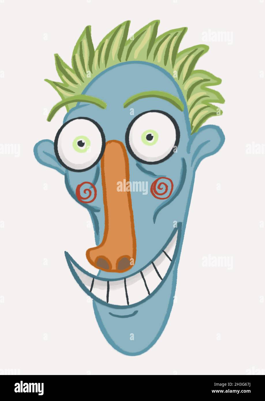 happy smiling cartoon character illustration Stock Photo - Alamy