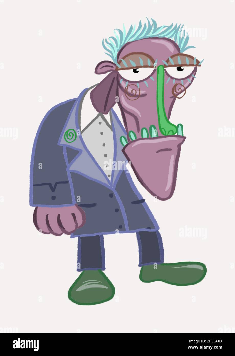 unhappy cartoon character illustration Stock Photo - Alamy