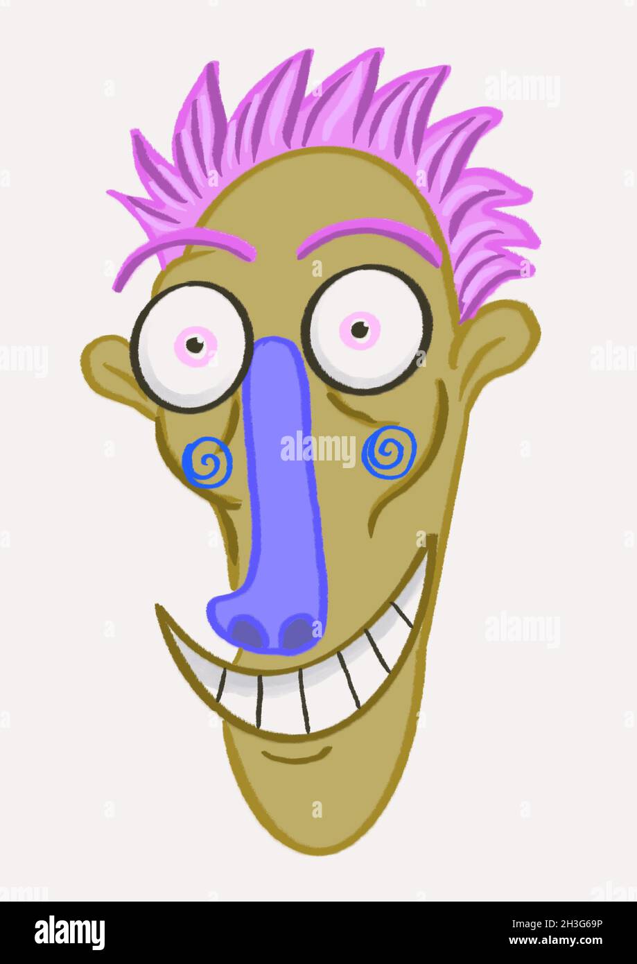 happy smiling cartoon character illustration Stock Photo - Alamy