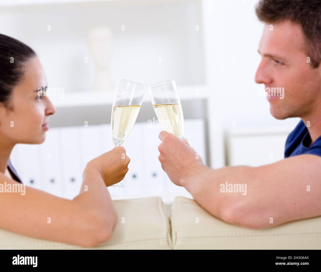 Love couple - drinking champagne Stock Photo - Alamy