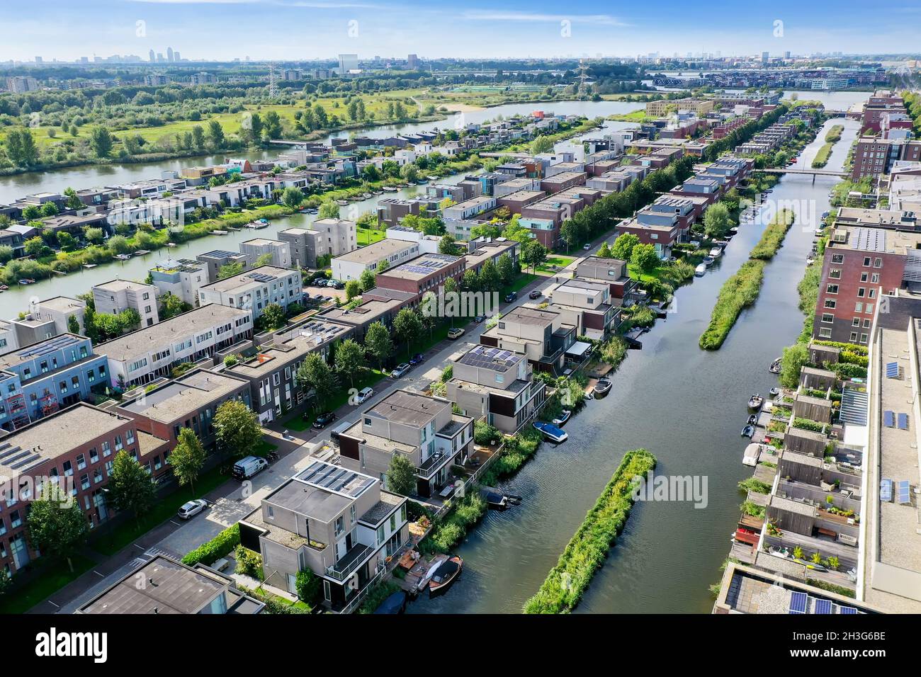 Amazing view of a residential area with buildings Stock Photo - Alamy