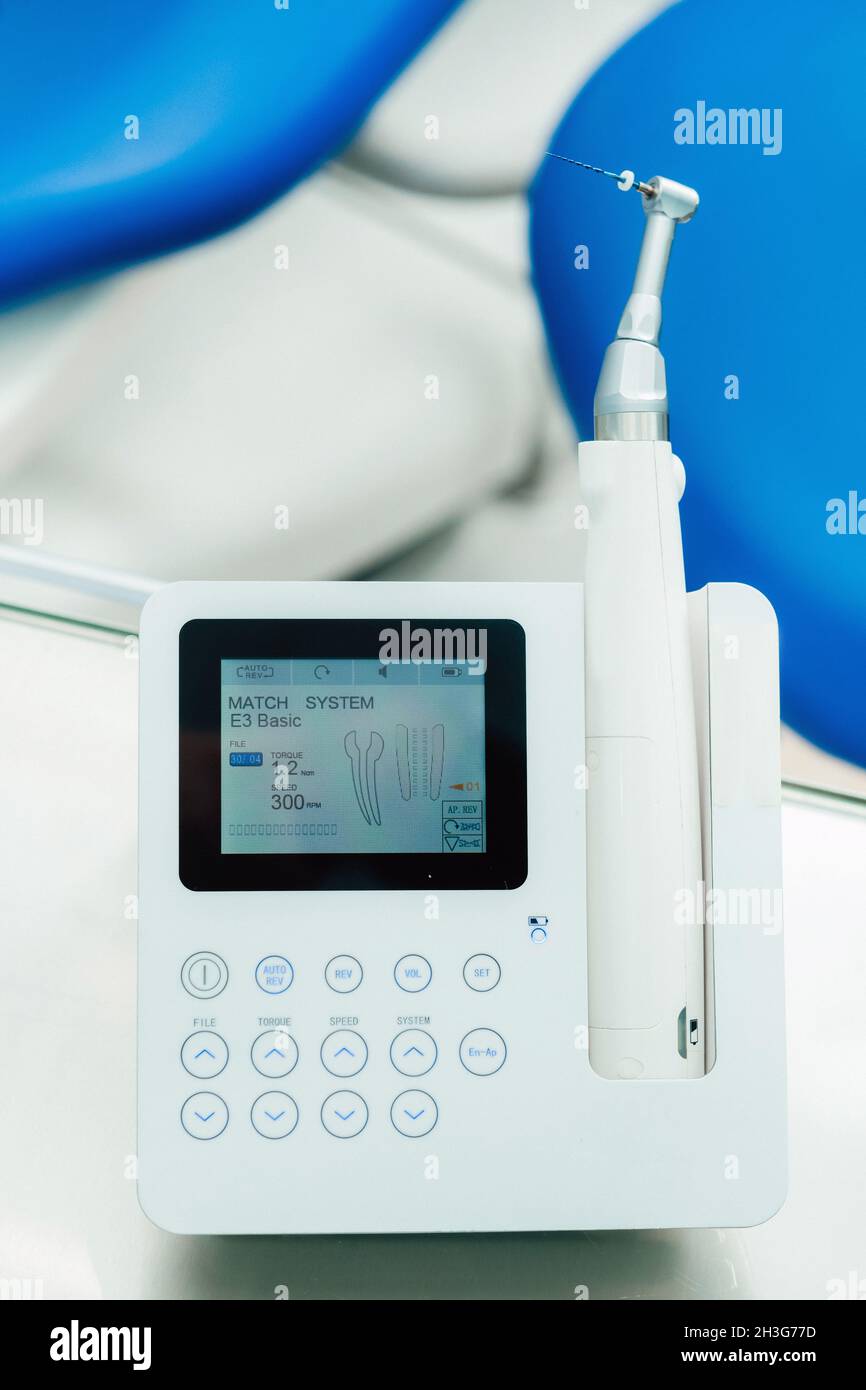 dental equipment in the dentist's office for root canal treatment ...