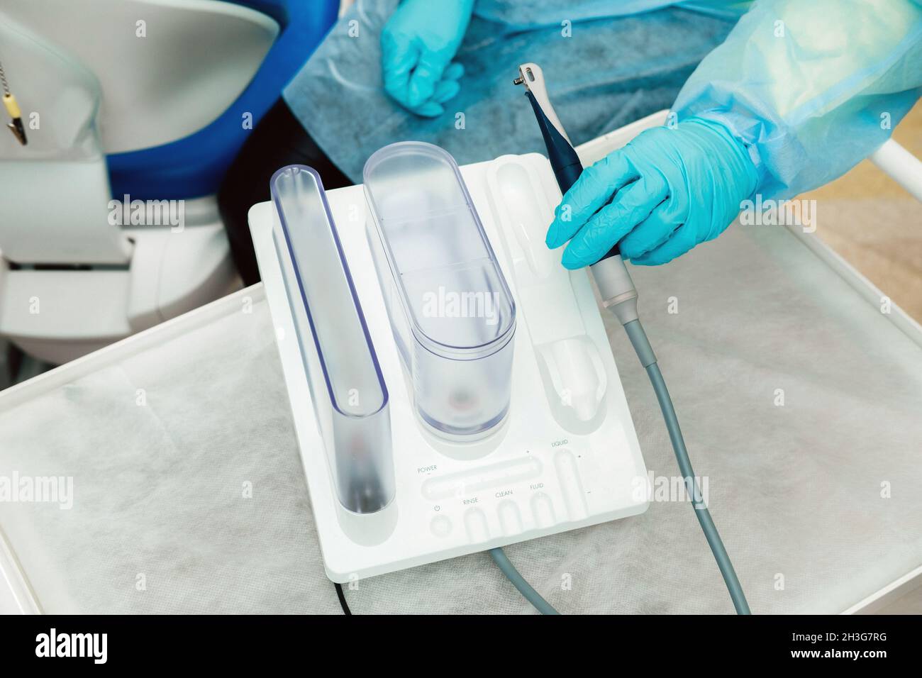 Ultrasonic scaler in the dental office. Dentistry Concept Stock Photo ...