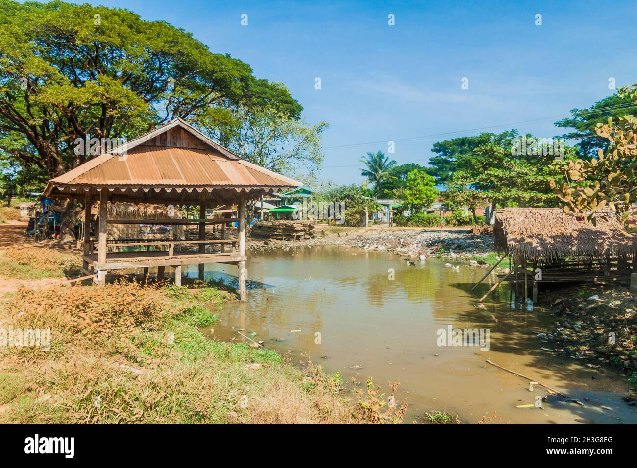 Small pond in Bago town, Myanmar Stock Photo - Alamy