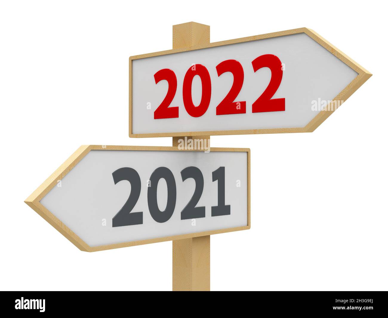 Road sign with 2021-2022 change on white background represents the new ...